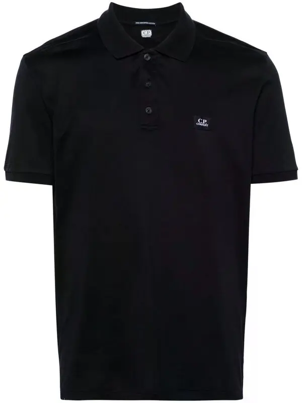 C.P. COMPANY Logo-patch Jersey Polo Shirt - Blue