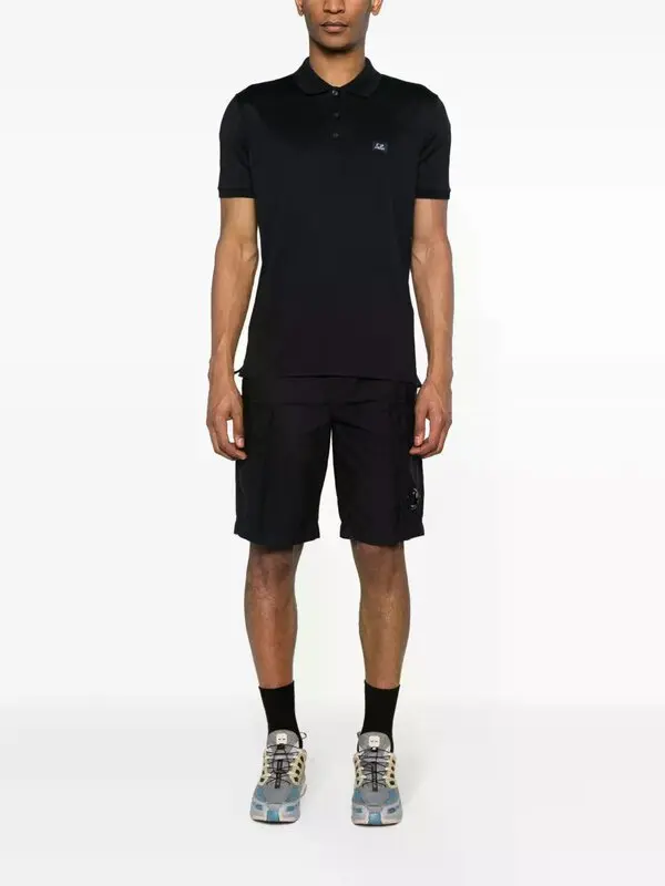 C.P. COMPANY Logo-patch Jersey Polo Shirt - Blue