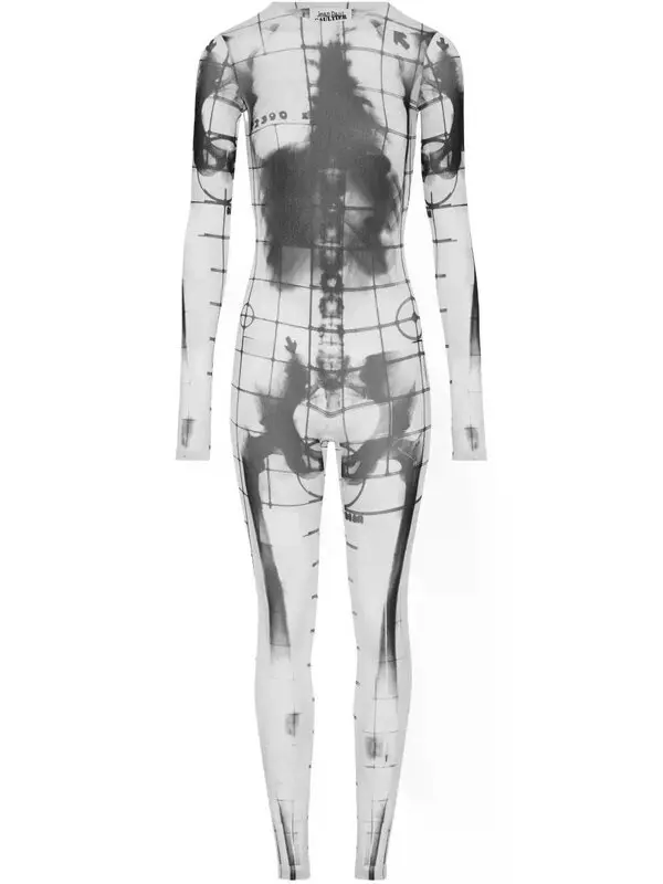 JEAN PAUL GAULTIER Squeletor-print Jumpsuit - White