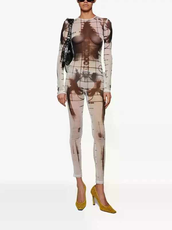 JEAN PAUL GAULTIER Skeleton Print Full-length Jumpsuit