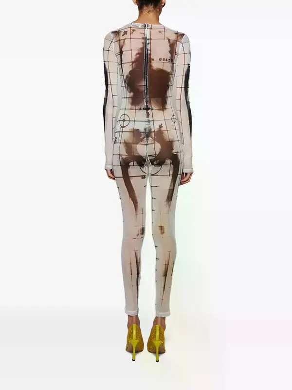 JEAN PAUL GAULTIER Skeleton Print Full-length Jumpsuit