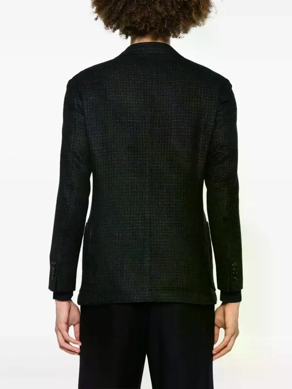 SARTORIO NAPOLI Plaid-check Wool Blend Blazer - Black
