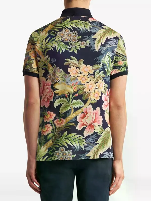 Etro Floral-print Cotton Polo Shirt