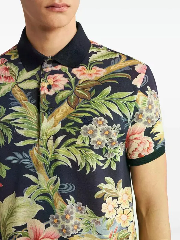 Etro Floral-print Cotton Polo Shirt