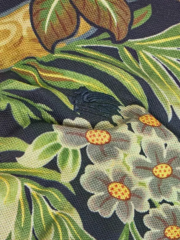 Etro Floral-print Cotton Polo Shirt