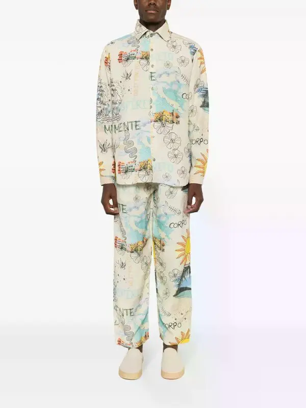AMIR SLAMA Graphic-print Elastic-waist Trousers
