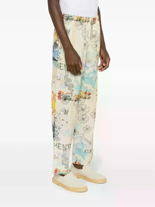 AMIR SLAMA Graphic-print Elastic-waist Trousers