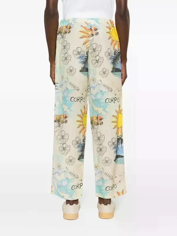 AMIR SLAMA Graphic-print Elastic-waist Trousers