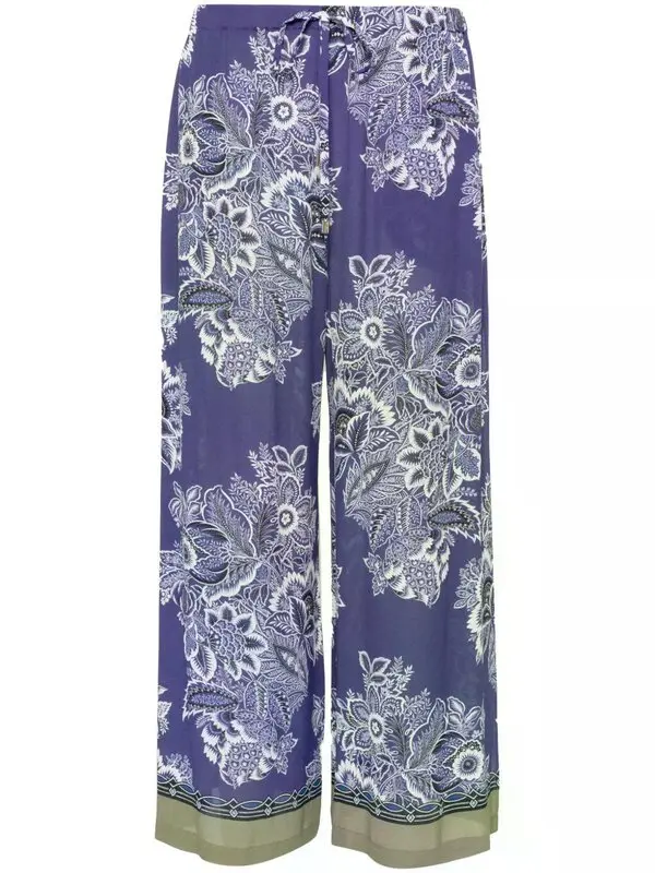 Etro Floral-print Wide-leg Trousers