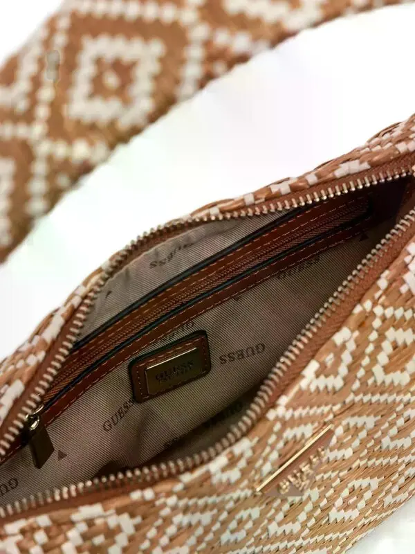 Guess Vikky Woven-patterned Shoulder Bag
