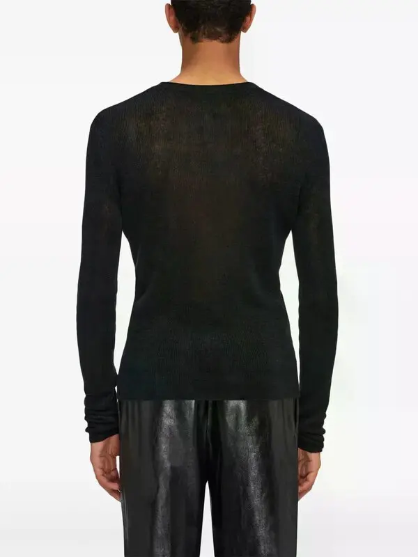 FERRAGAMO Ribbed-knit Linen Jumper