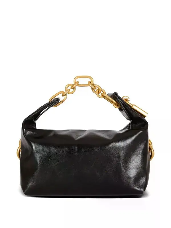 Balmain Sync Mini Bag In Calfskin Leather - Black
