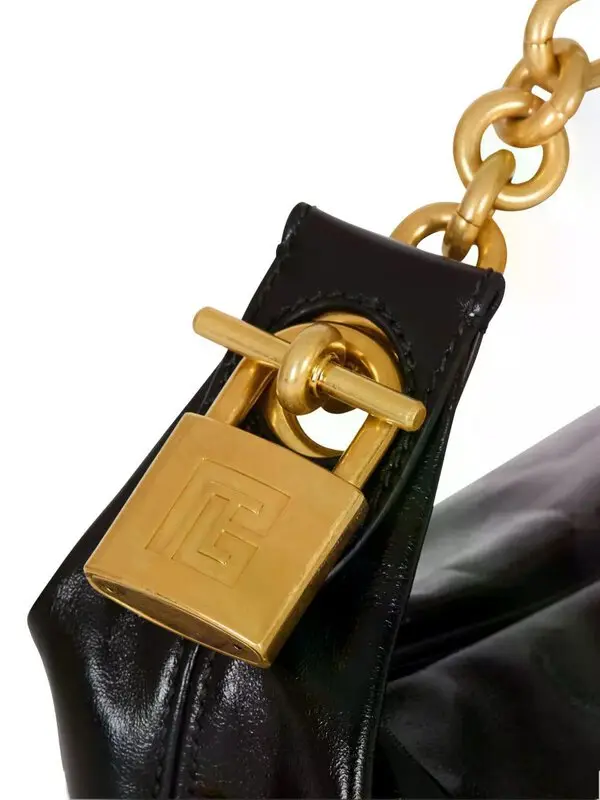 Balmain Sync Mini Bag In Calfskin Leather - Black