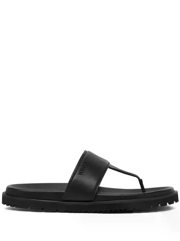 Versace Logo-embossed Leather Sandals