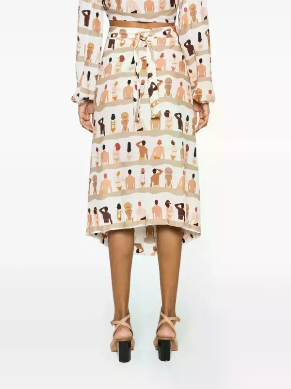AMIR SLAMA Graphic-print Wrap Midi Skirt