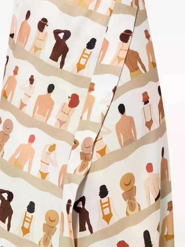 AMIR SLAMA Graphic-print Wrap Midi Skirt