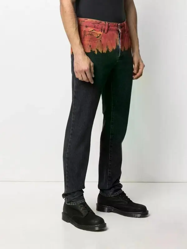 COUNTY OF MILAN Marcelo Burlon Flame-print Slim Jeans