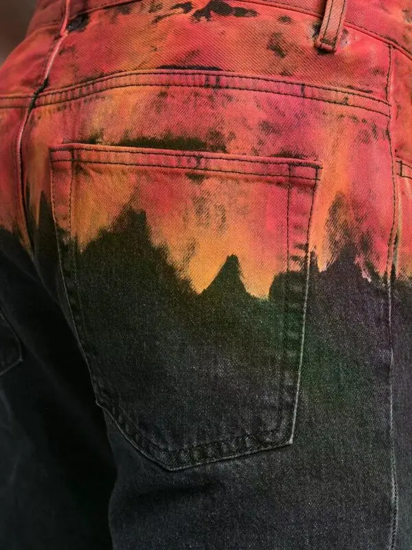 COUNTY OF MILAN Marcelo Burlon Flame-print Slim Jeans