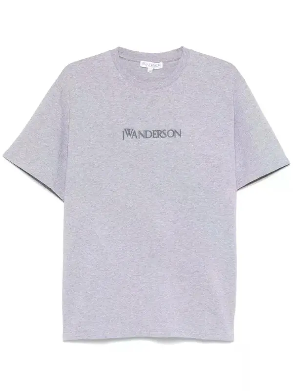 JW Anderson Flocked-logo T-shirt - Grey