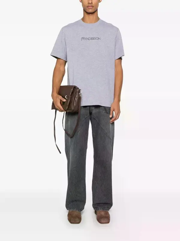 JW Anderson Flocked-logo T-shirt - Grey