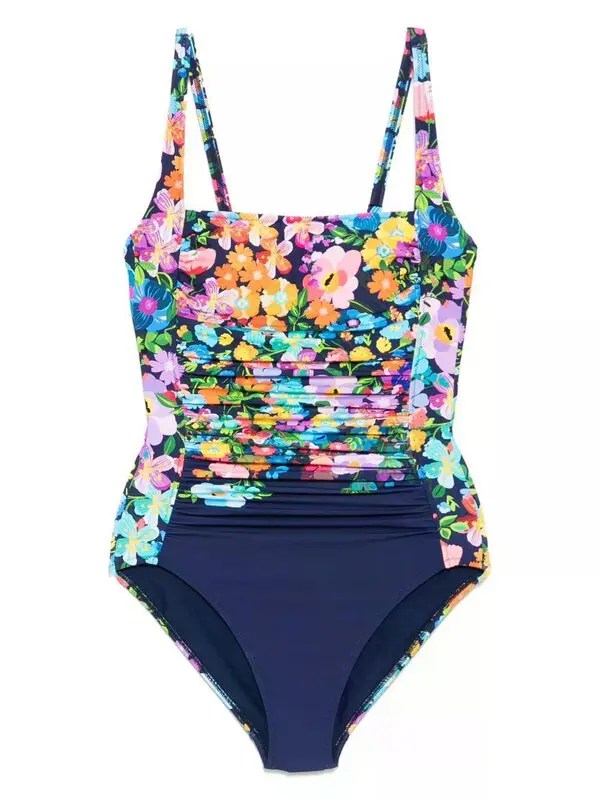 Johnny Was Ruched One-piece - Blue