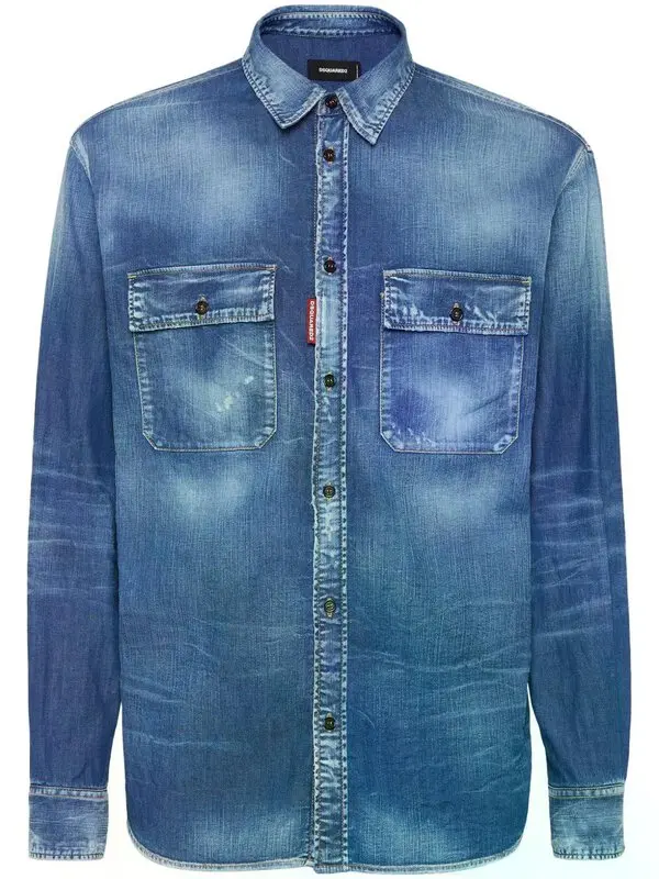 Dsquared2 Dark-wash Denim Shirt - Blue