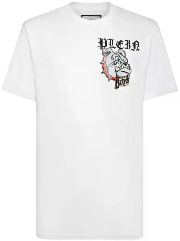 Philipp Plein Bulldogs-print Cotton T-shirt - White