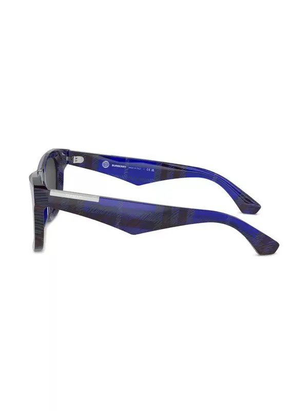 Burberry Checkered Square-frame Sunglasses - Black