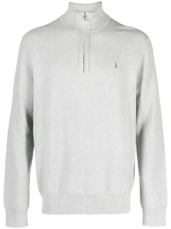 Polo Ralph Lauren Half-zip Piqué Jumper - Grey