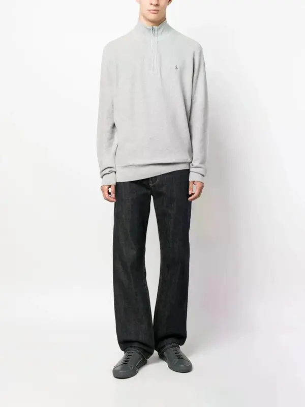 Polo Ralph Lauren Half-zip Piqué Jumper - Grey