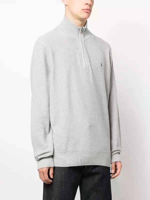 Polo Ralph Lauren Half-zip Piqué Jumper - Grey