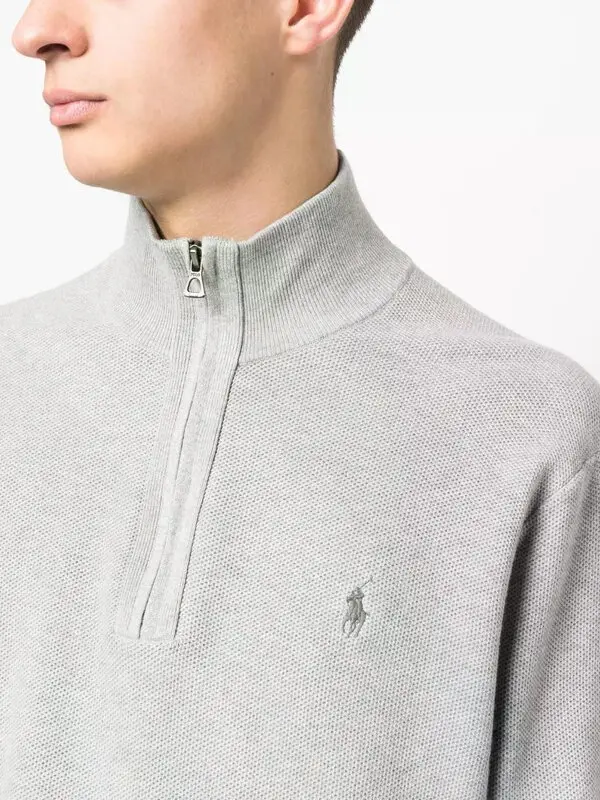 Polo Ralph Lauren Half-zip Piqué Jumper - Grey