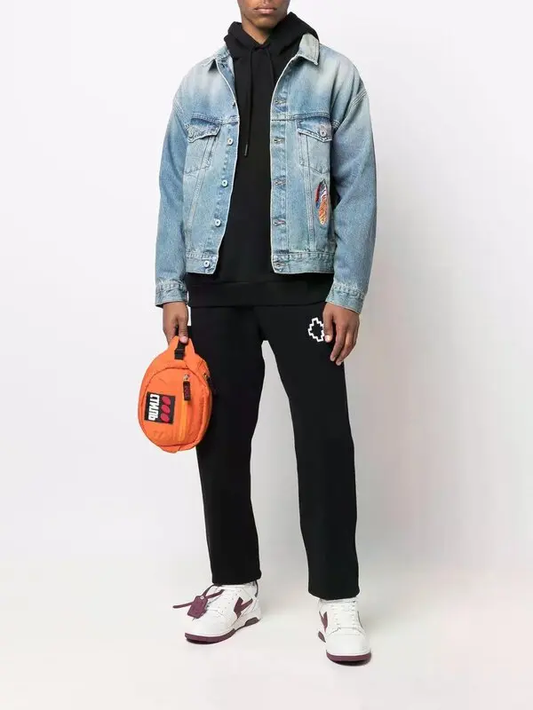 COUNTY OF MILAN Embroidered Feather Denim Jacket
