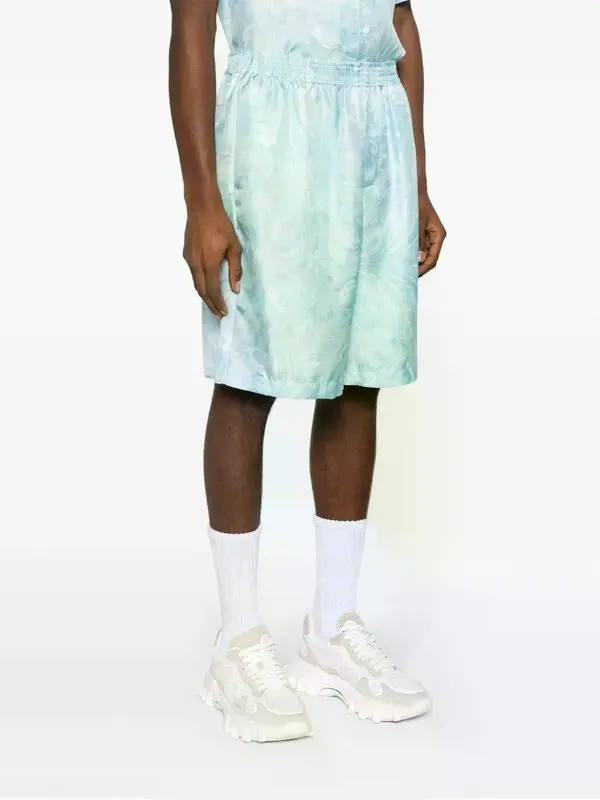 Versace Barocco-print Silk Shorts