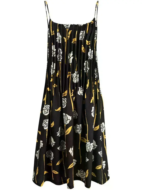 Opening Ceremony Rose-print Pleated Dress