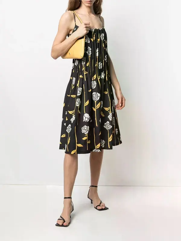 Opening Ceremony Rose-print Pleated Dress