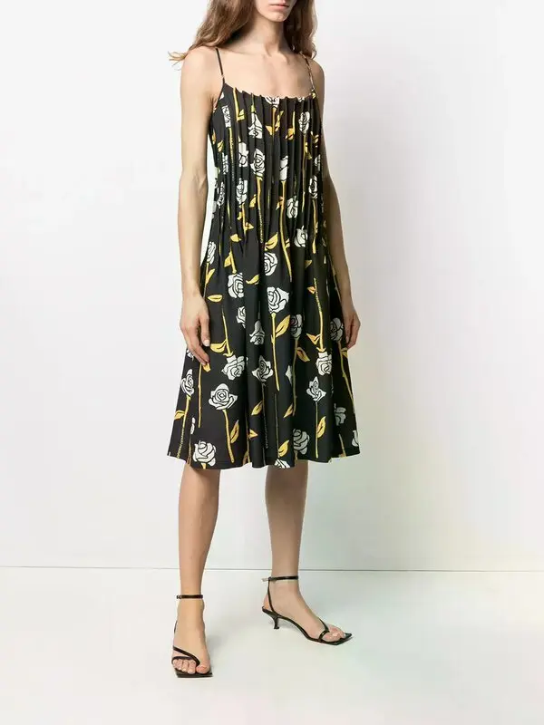 Opening Ceremony Rose-print Pleated Dress