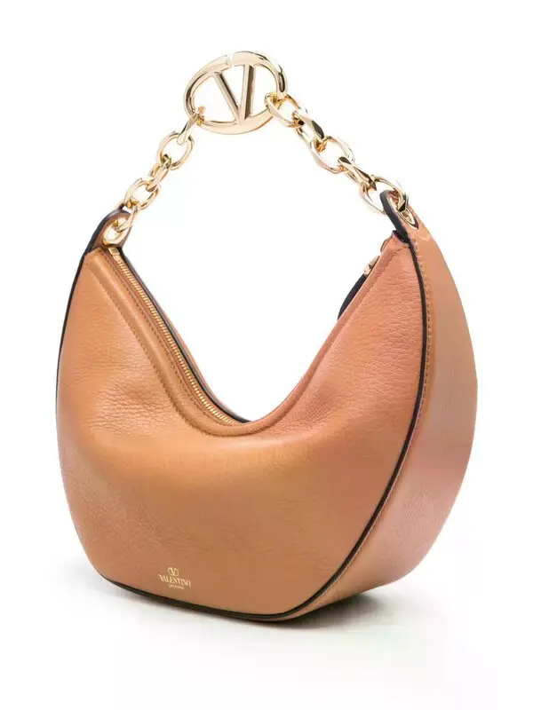 Valentino Garavani Small Vlogo Moon Bag - Brown