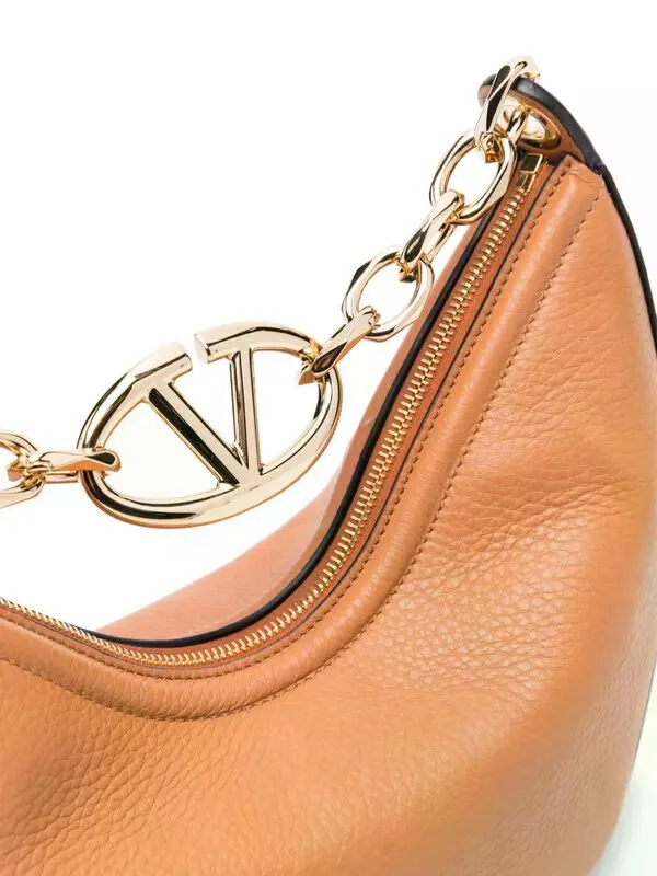 Valentino Garavani Small Vlogo Moon Bag - Brown