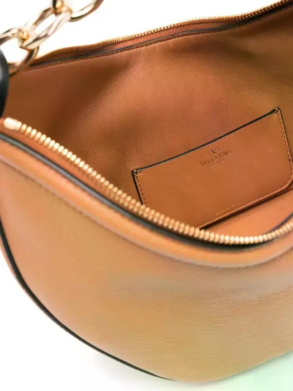 Valentino Garavani Small Vlogo Moon Bag - Brown