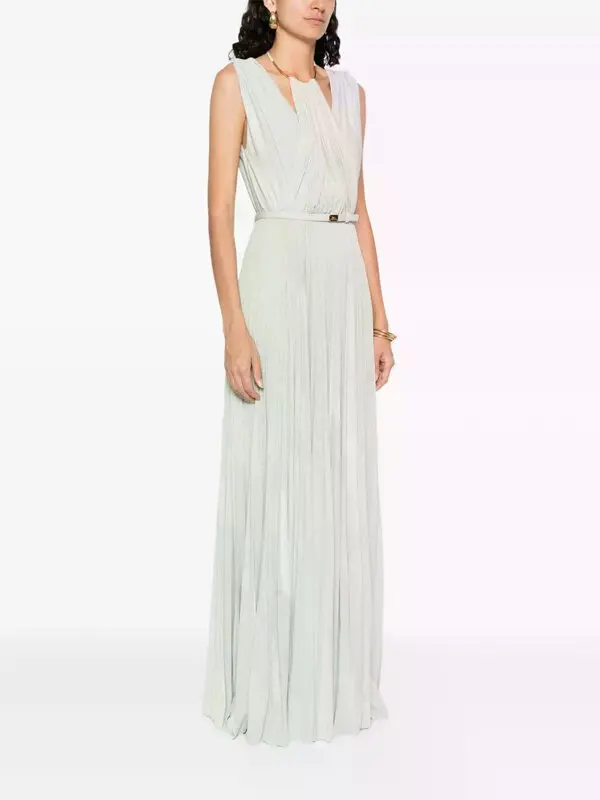 Elisabetta Franchi Belted Jersey Maxi Dress