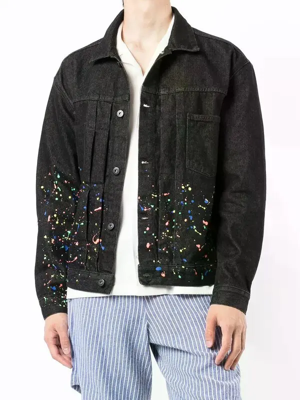 COUNTY OF MILAN Marcelo Burlon Paint-splatter Denim Jacket
