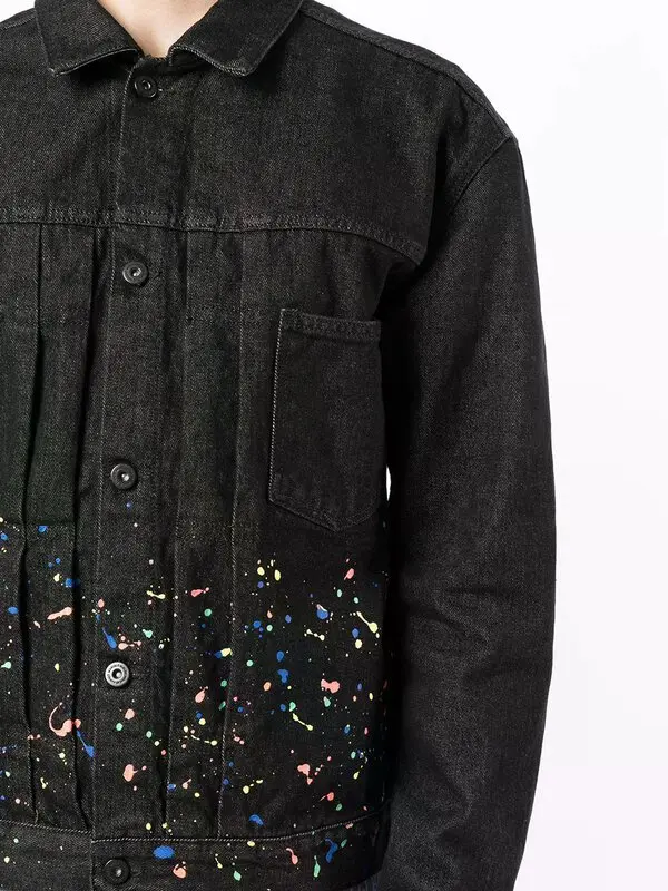 COUNTY OF MILAN Marcelo Burlon Paint-splatter Denim Jacket