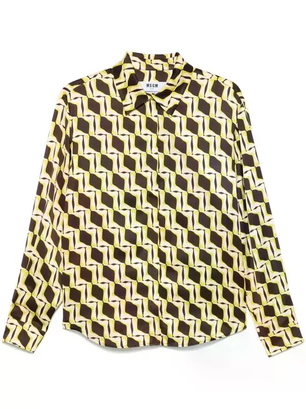 MSGM Geometric-print Shirt