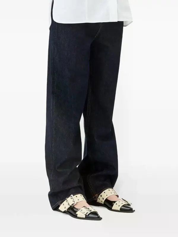 GANNI Buckle-detail Patent Ballet Flats - Black