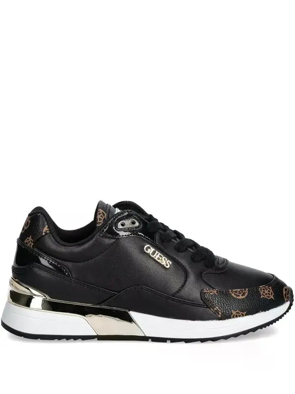 Guess Moxea Monogram Print Sneakers - Black