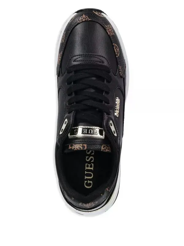 Guess Moxea Monogram Print Sneakers - Black