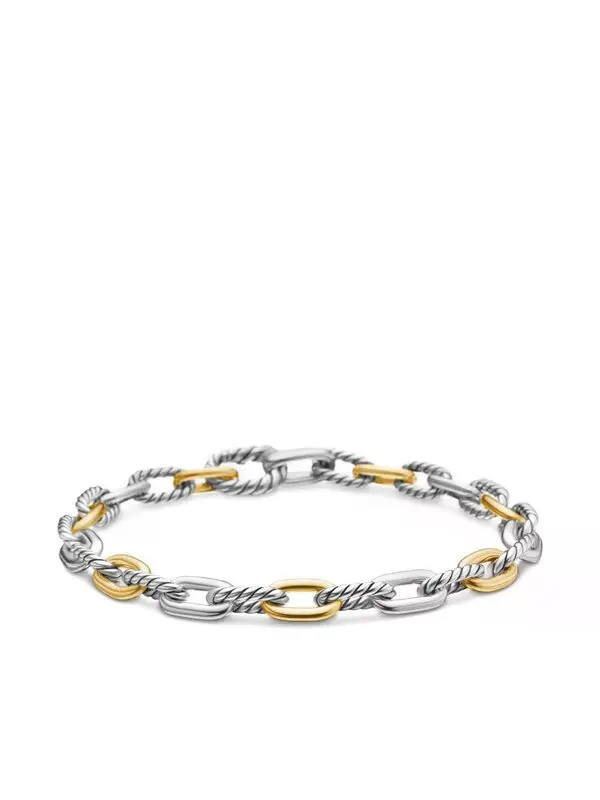 David Yurman 18kt Yellow Gold And Sterling Dy Madison Chain Bracelet - Silver