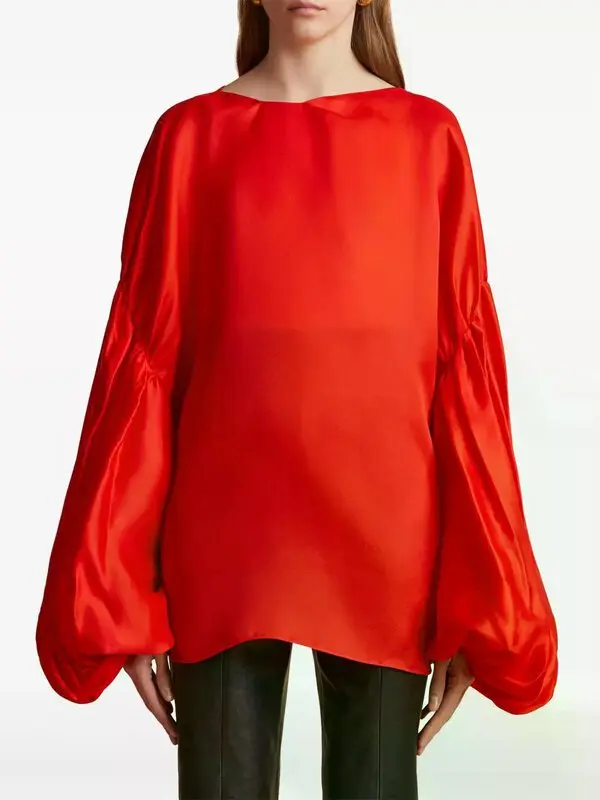 Khaite The Quico Silk Blouse - Red