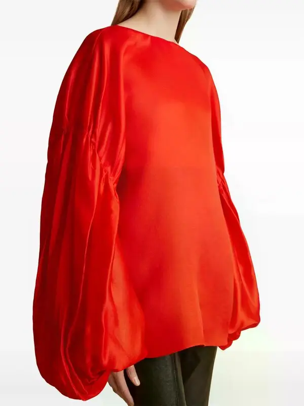 Khaite The Quico Silk Blouse - Red